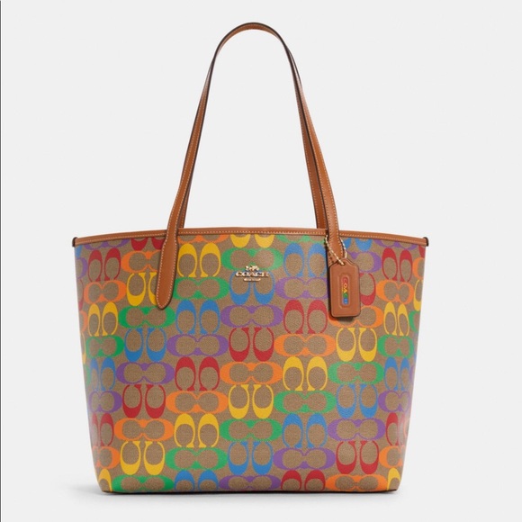 Coach | Bags | Coach City Tote In Rainbow Signature Canvas | Poshmark